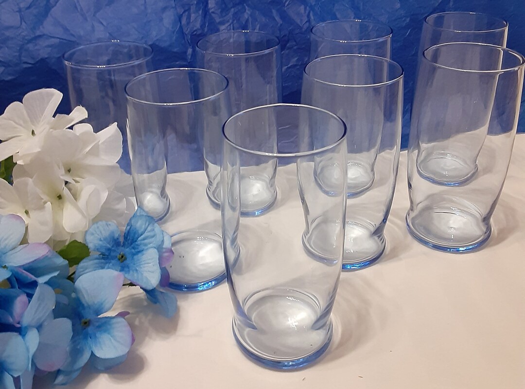 Vintage Libbey Blue Tinted Water Iced Tea Glasses, Vintage Libbey Light ...