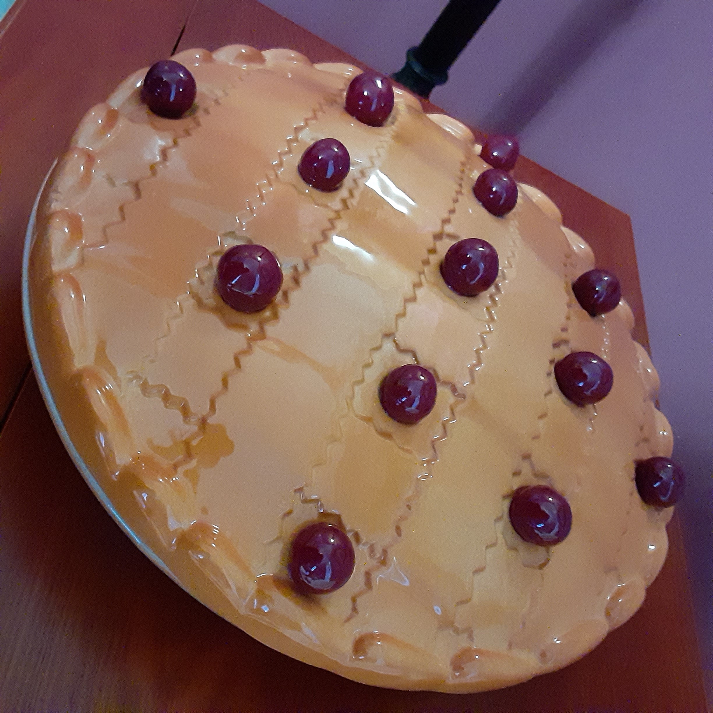 Vintage Covered Pie Keeper-ceramic Pie Dish With Lid-cherry Pie Lidded ...