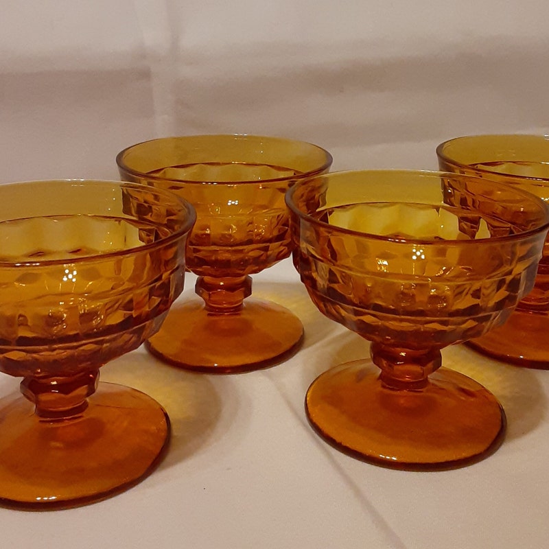 Amber Footed Glasses - Etsy