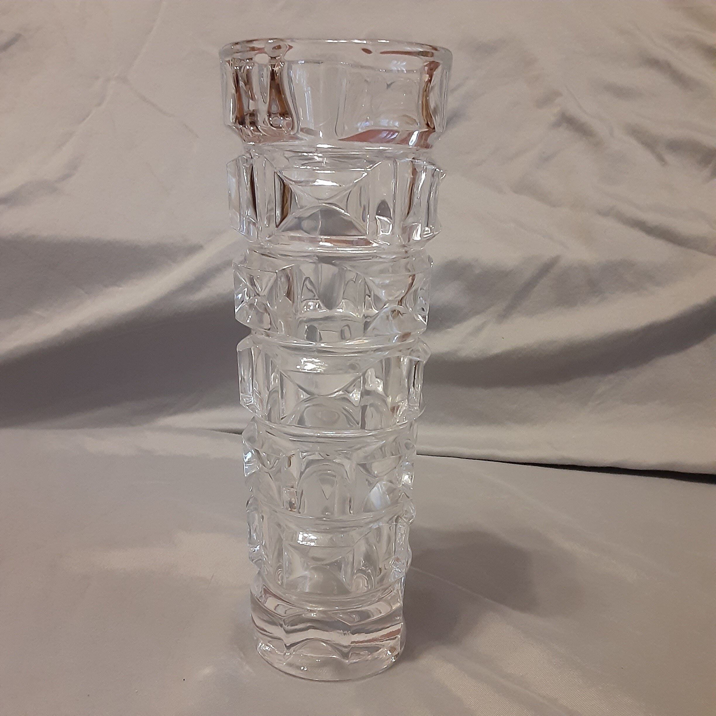 Vintage Deep Cut Crystal Vase Windsor Cubist Crystal Vase - Etsy