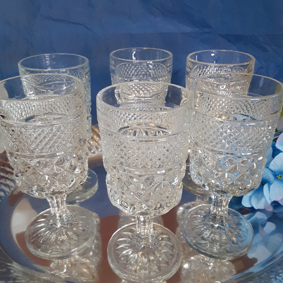 Vintage Anchor Hocking Wexford Red Wine Water Goblets Glasses-6-wexford ...