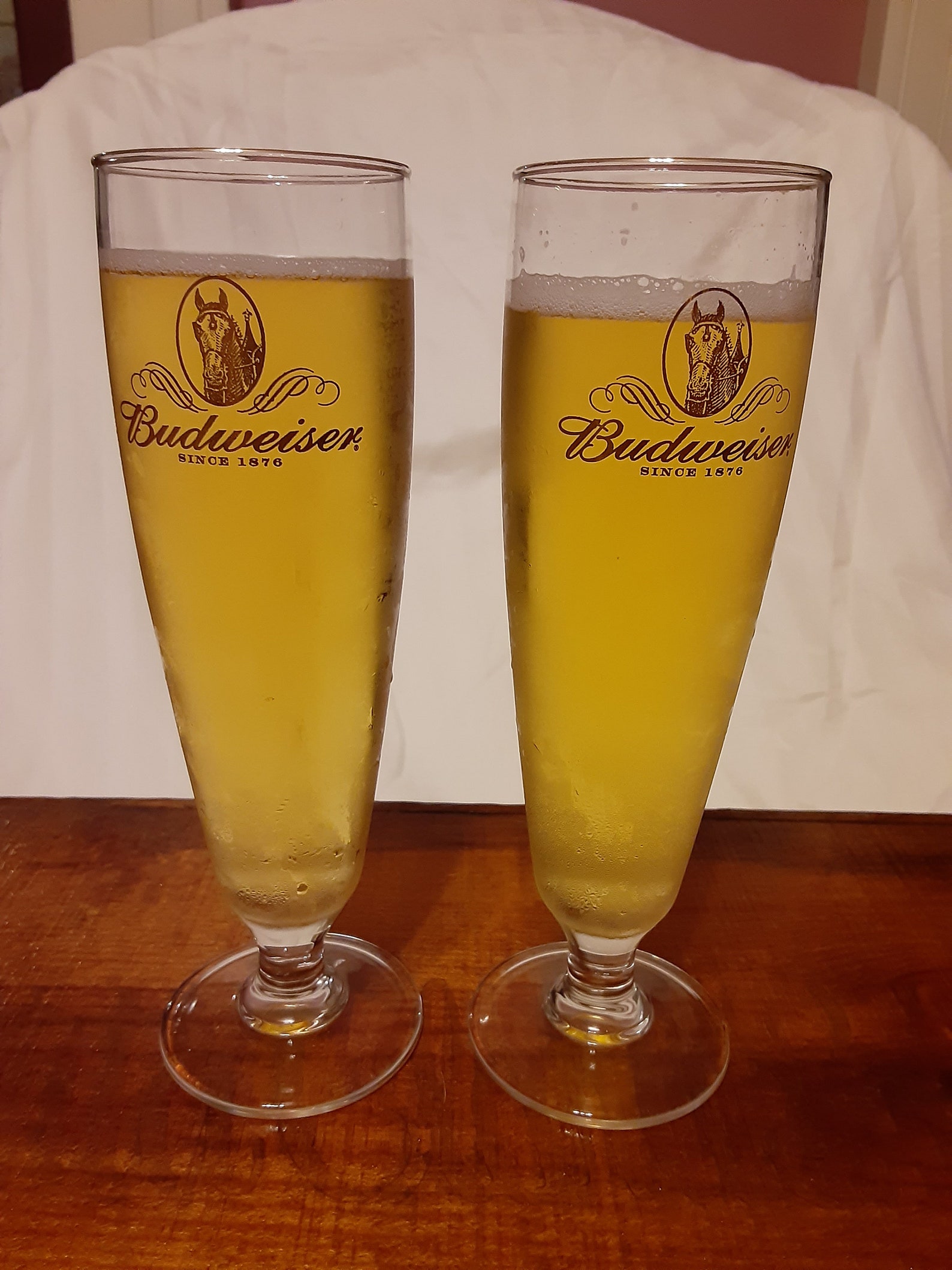 Vintage Budweiser Stemmed Beer Glasses Gold Clydesdale Etsy