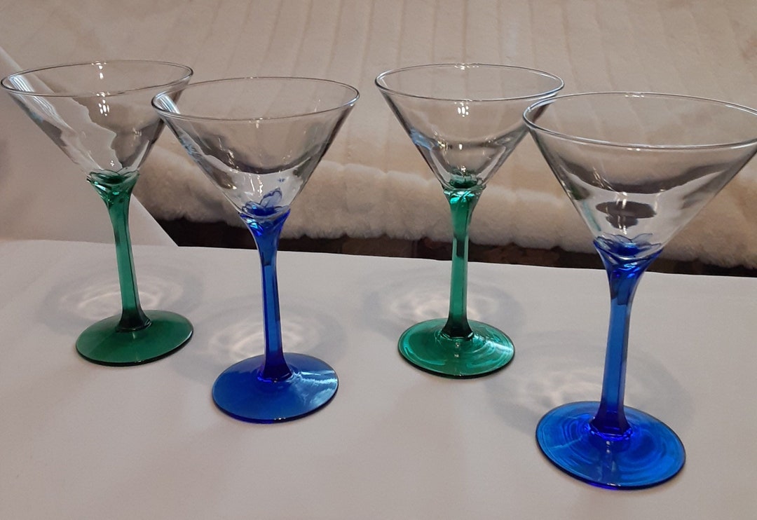 Vintage Libbey Martini Cocktail Glass-libbey Petal Stemmed Martini Glasses-retro Martini Glass ...