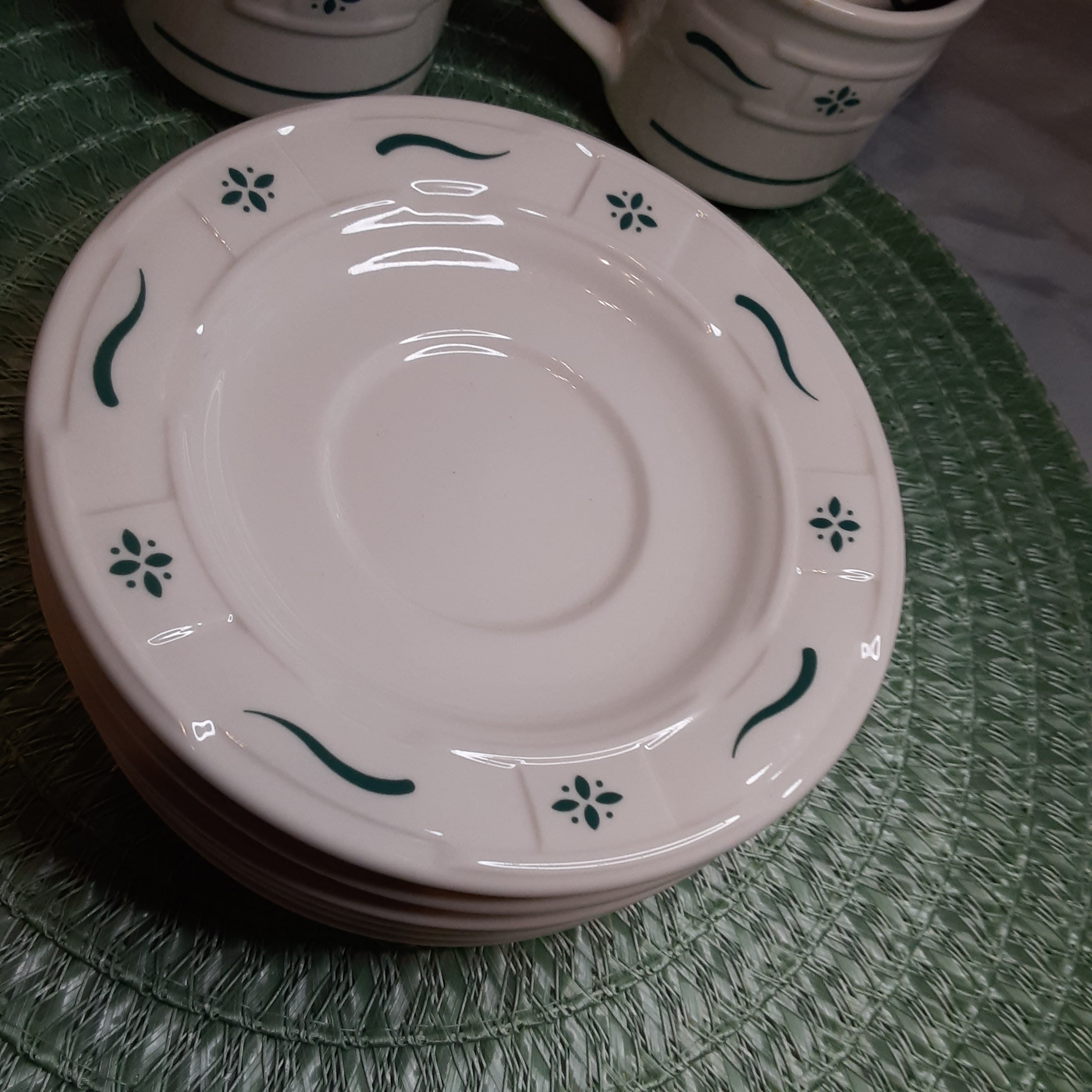 Vintage Longaberger Woven Traditions Green Pottery-set of - Etsy