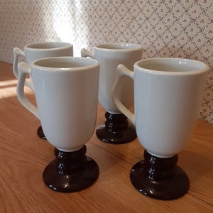 Vintage Hall Pottery Irish Mugs, Hall Irish Coffee Pedestal Mugs ...