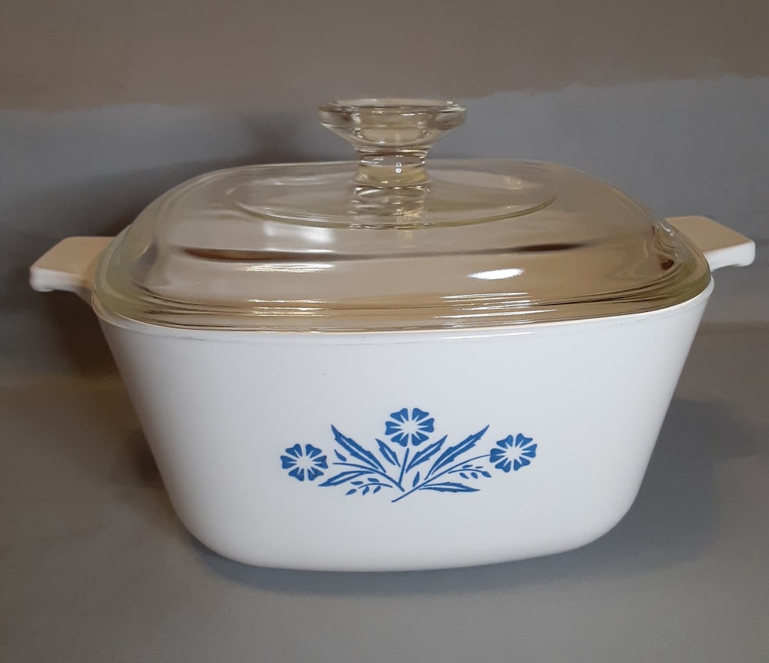 Corning Ware Cornflower Blue Casserole Dish Vintage-corning Blue ...