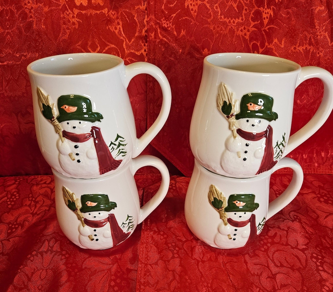 Snowman Coffee Mug Set-otagiri Holiday Coffee Mug-gibson Holiday ...