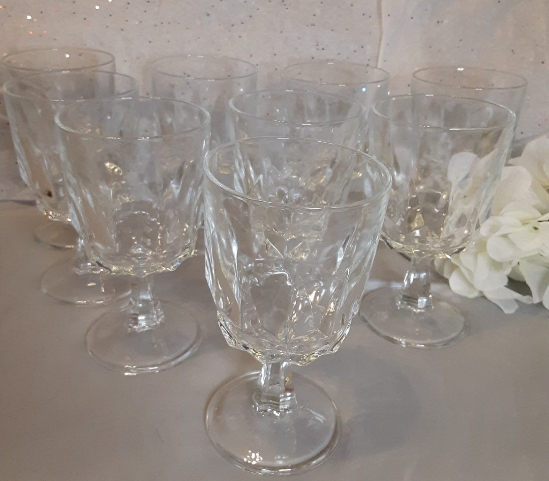 Arcoroc France Crystal Cut Wine Glasses-artic Wine Water Glasses by ...