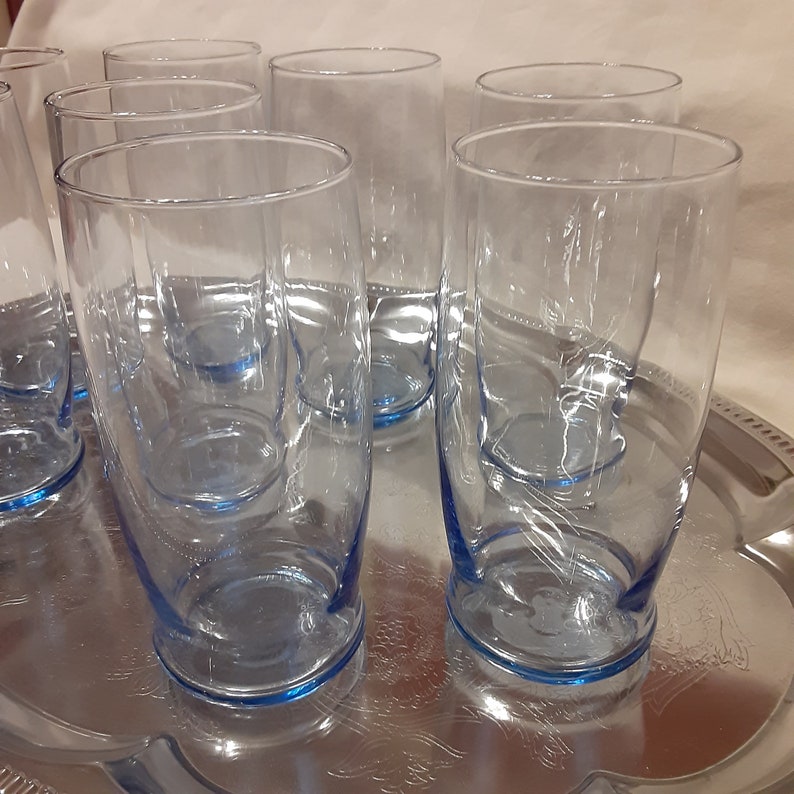 Vintage Libbey Blue Tinted Water Iced Tea Glasses Vintage Etsy
