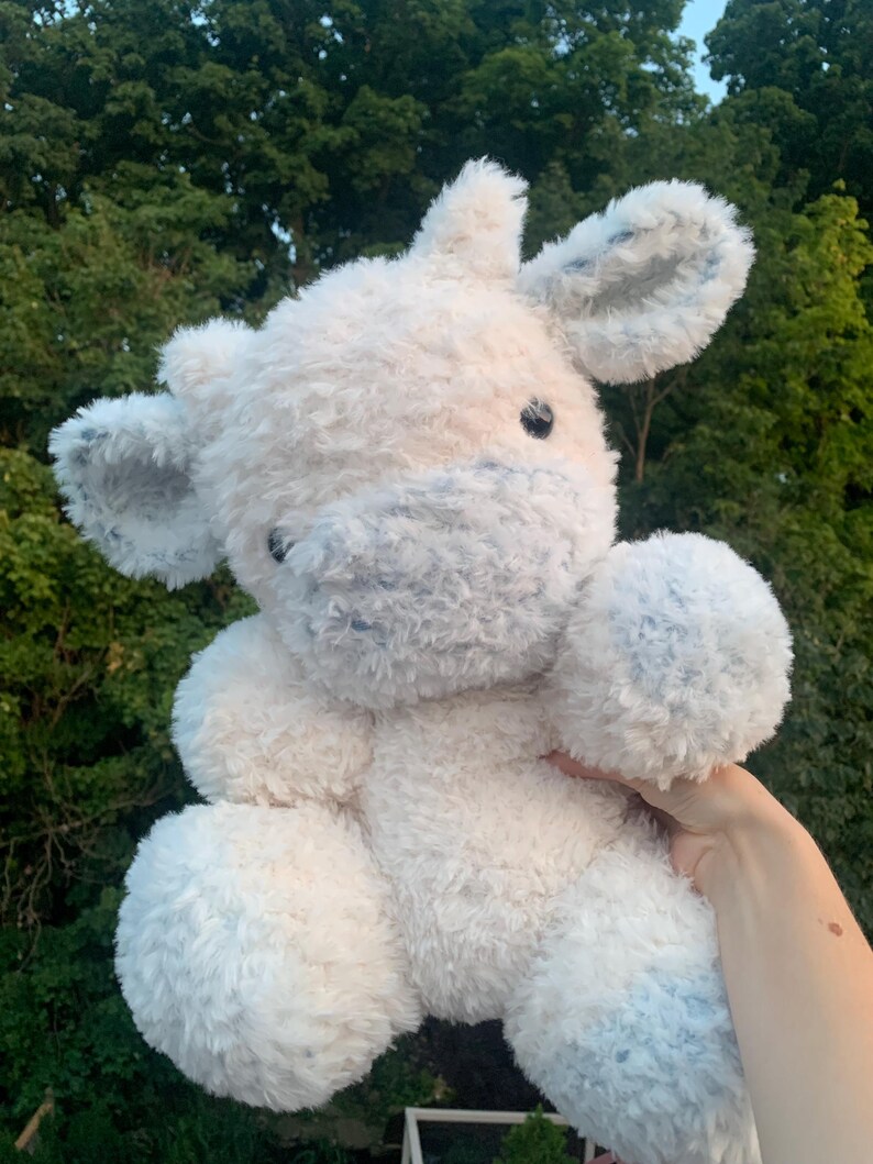 Fluffy Blue and White Crochet Cow - Etsy