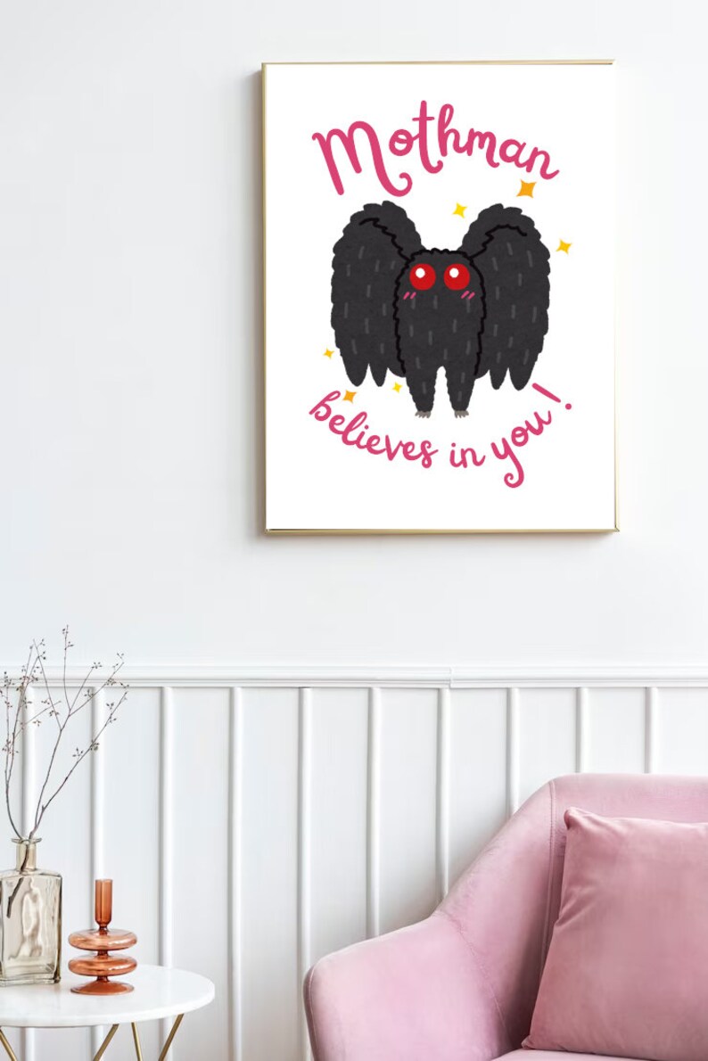 Mothman Motivational Digital Download Poster | Gothic Nursery Decor ...