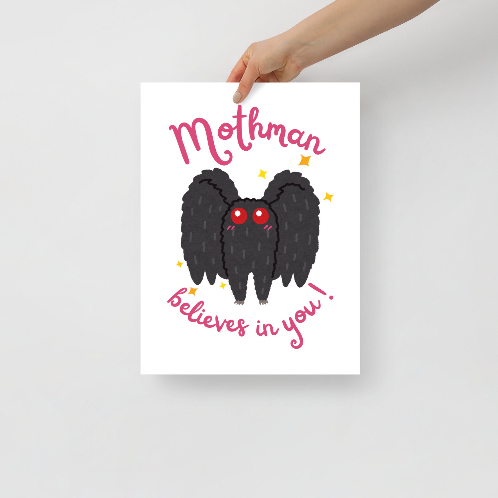 Mothman Motivational Poster Gothic Nursery Decor, Cubicle Decor, Goth Baby, Pastel Goth Decor ...