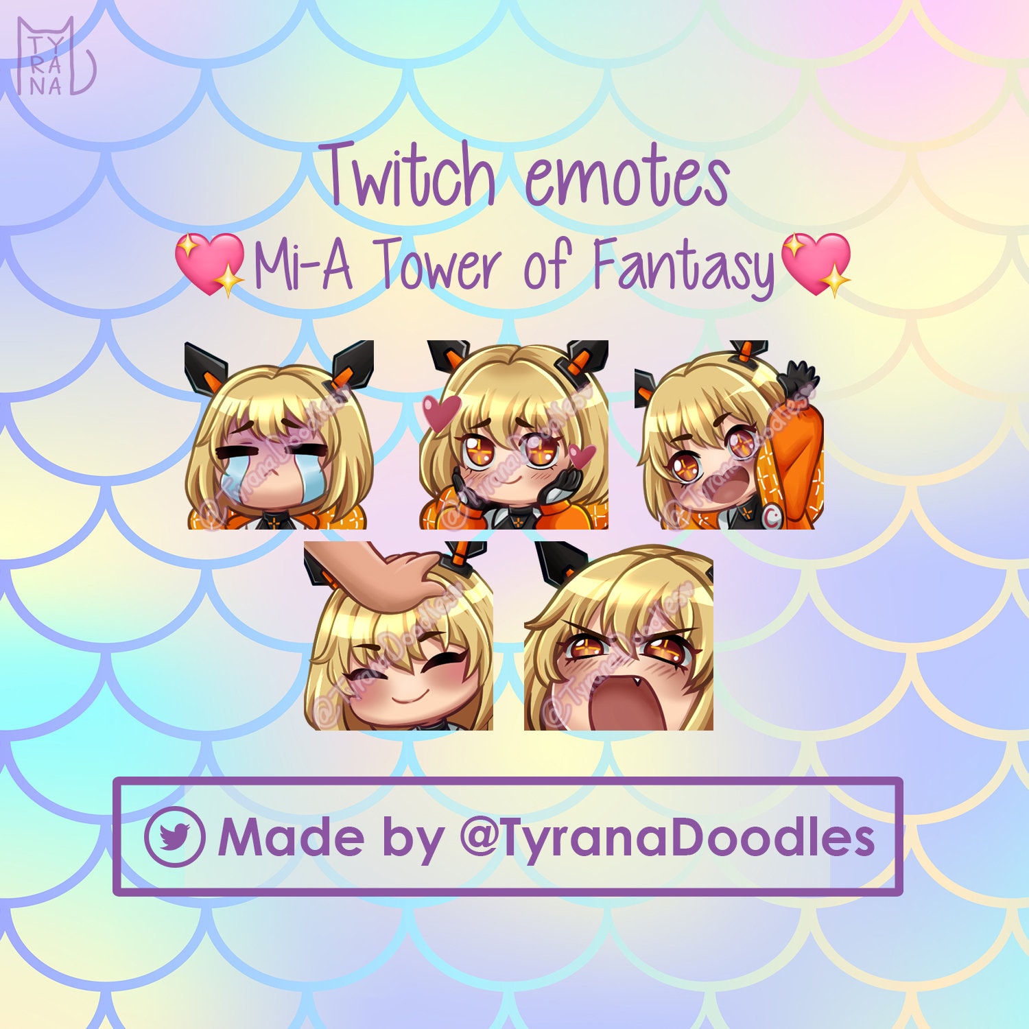 Twitch Emotes Pack De Mi-a De Tower of Fantasy - Etsy