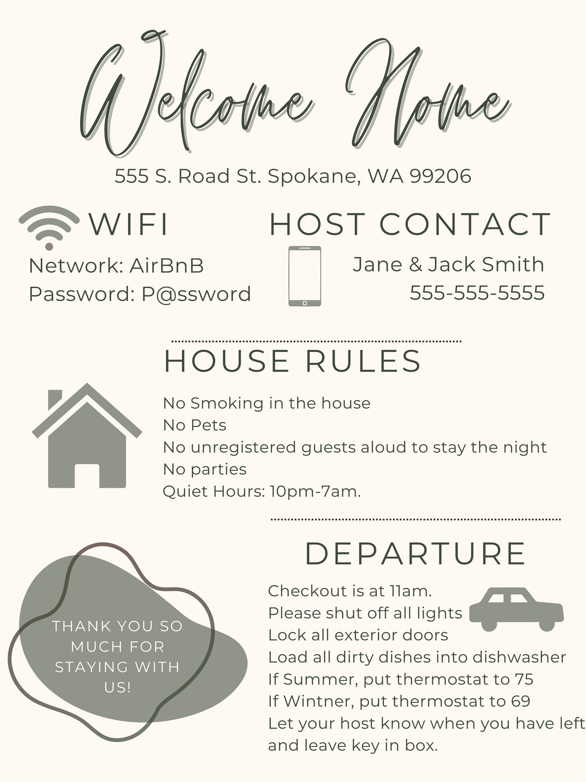 Airbnb House Rules Sign, VRBO House Rules, Rental House Rules, Fully ...