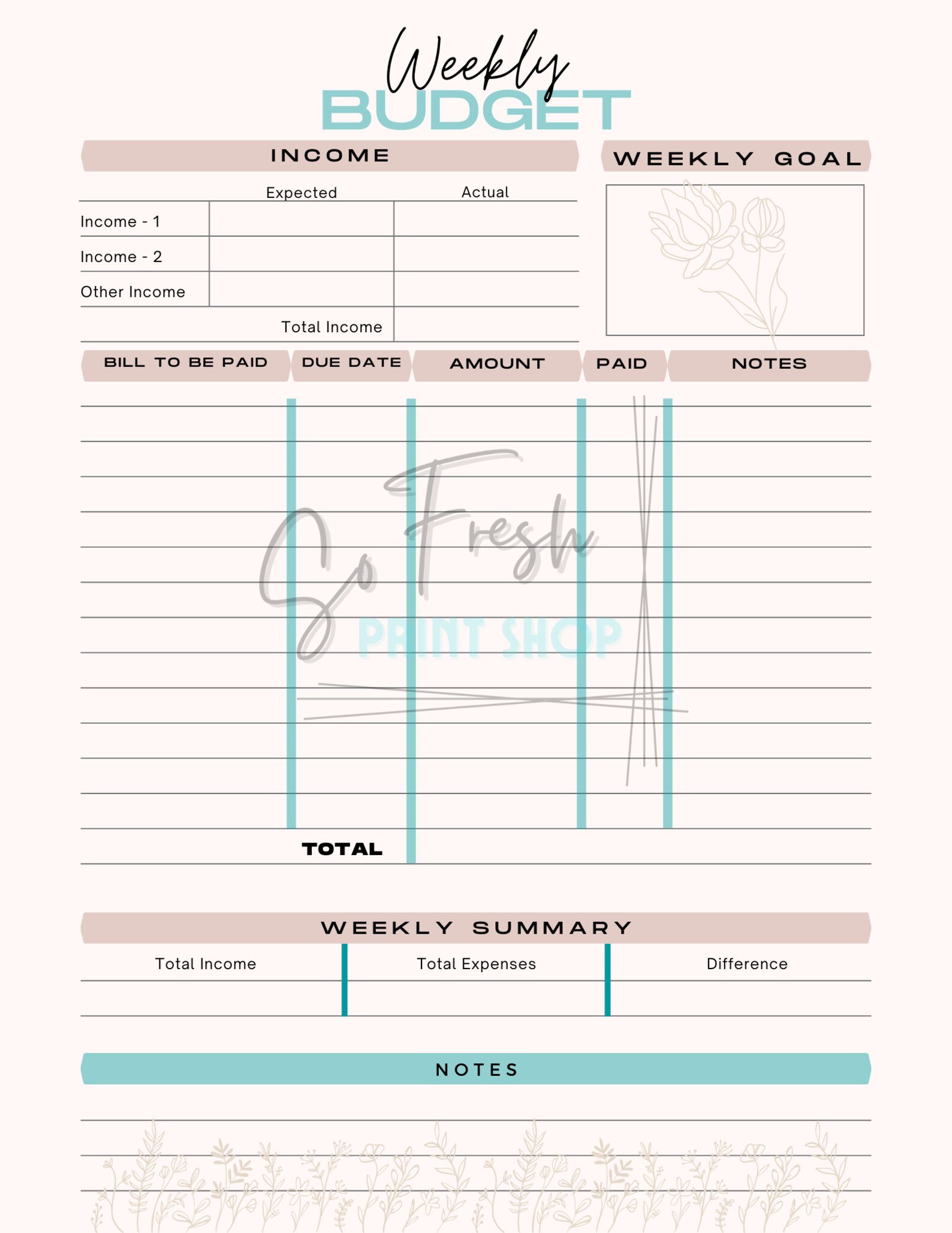 Printable Budget Bundle, Aesthetic Budget Planner - Etsy