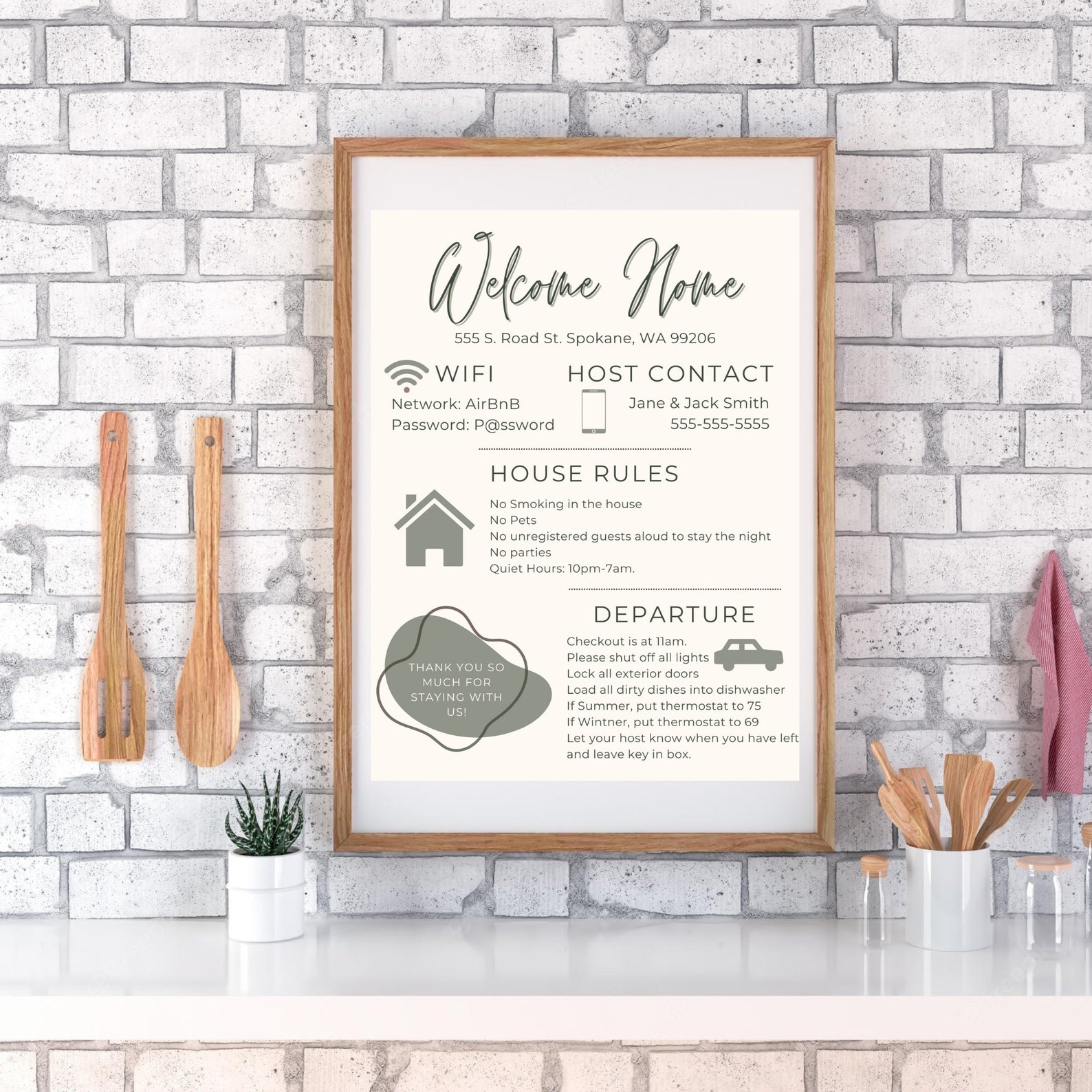 Airbnb House Rules Sign, VRBO House Rules, Rental House Rules, Fully ...