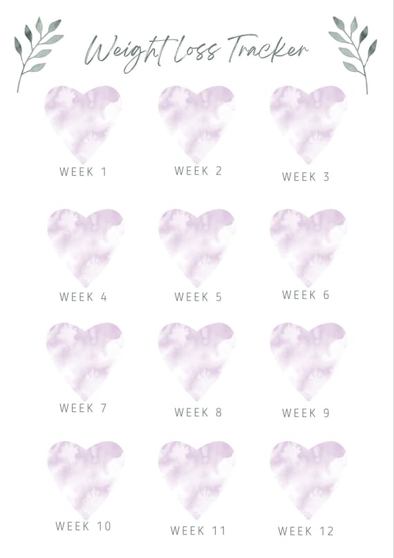 12 Week Weight Loss Tracker purple - Etsy
