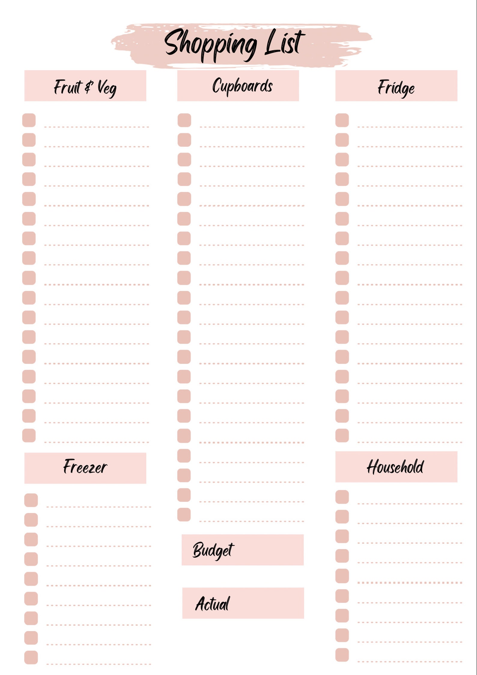 Printable Monthly Meal Planner & Shopping List - Etsy