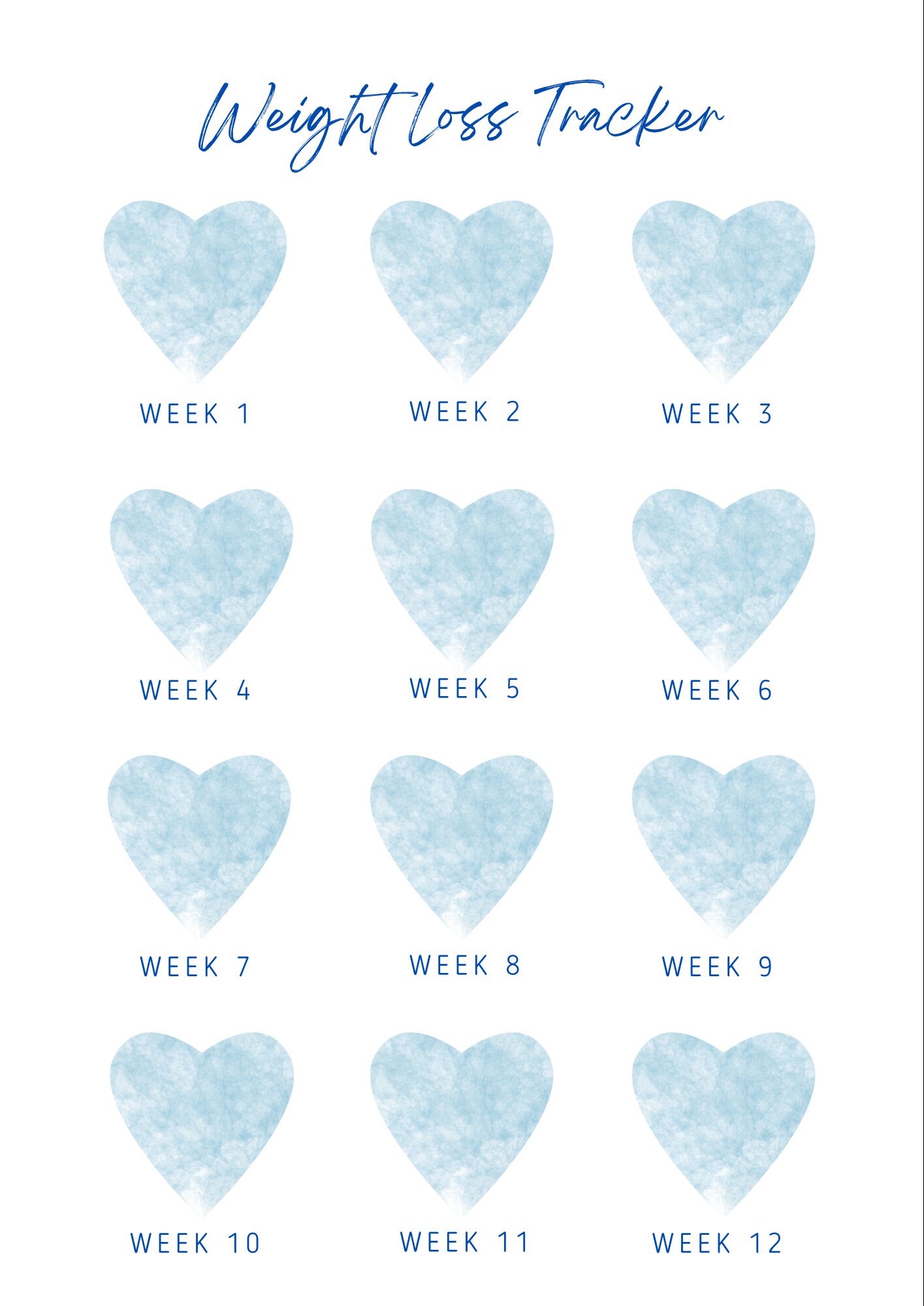 12 Week Weightloss Tracker - Etsy