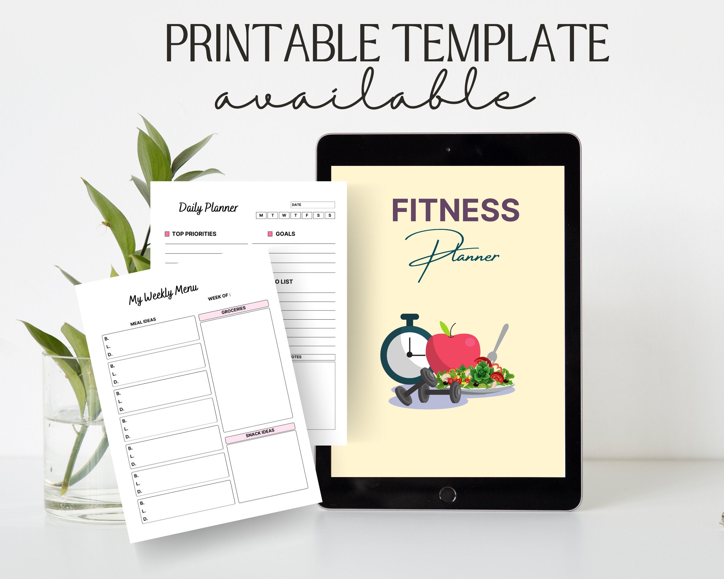 Printable Fitness Planner, Weight Loss Tracker, Printable Workout ...