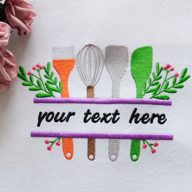 Kitchen Utensils Split Embroidery Design, Baking Tools Machine ...