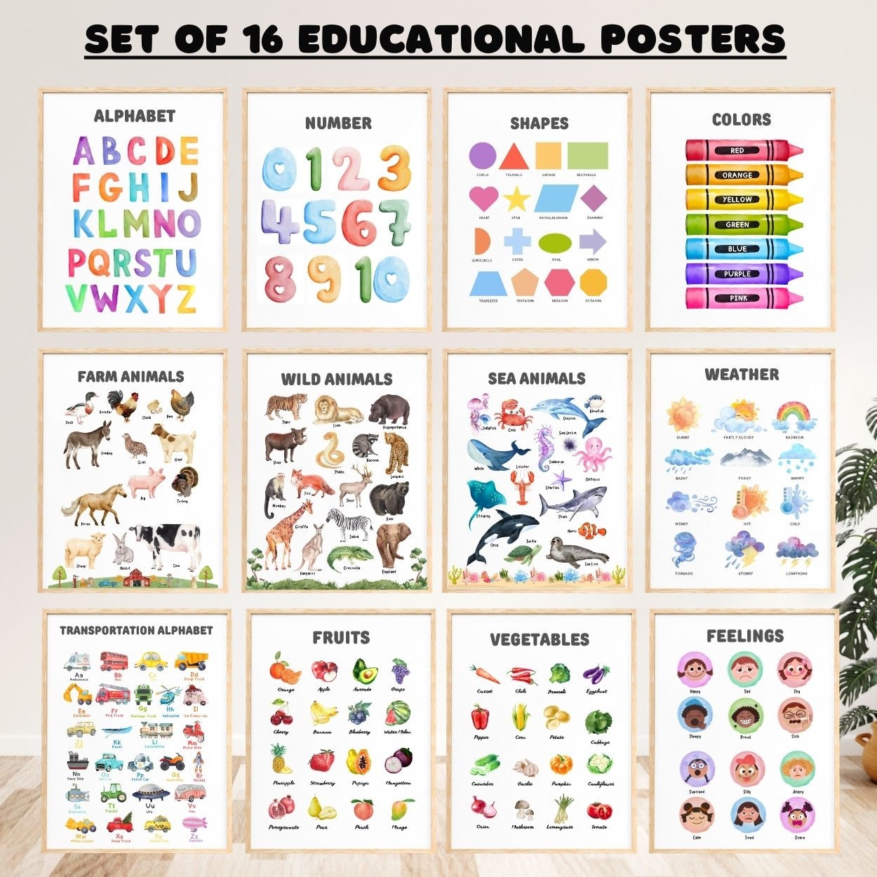Educational Posters Set: Classroom & Homeschool Wall Art (digital ...