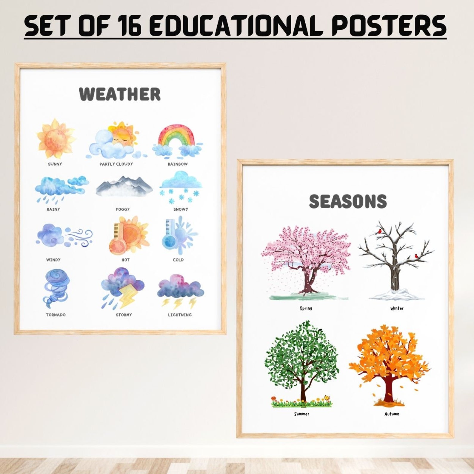 Educational Posters Set: Classroom & Homeschool Wall Art (digital ...