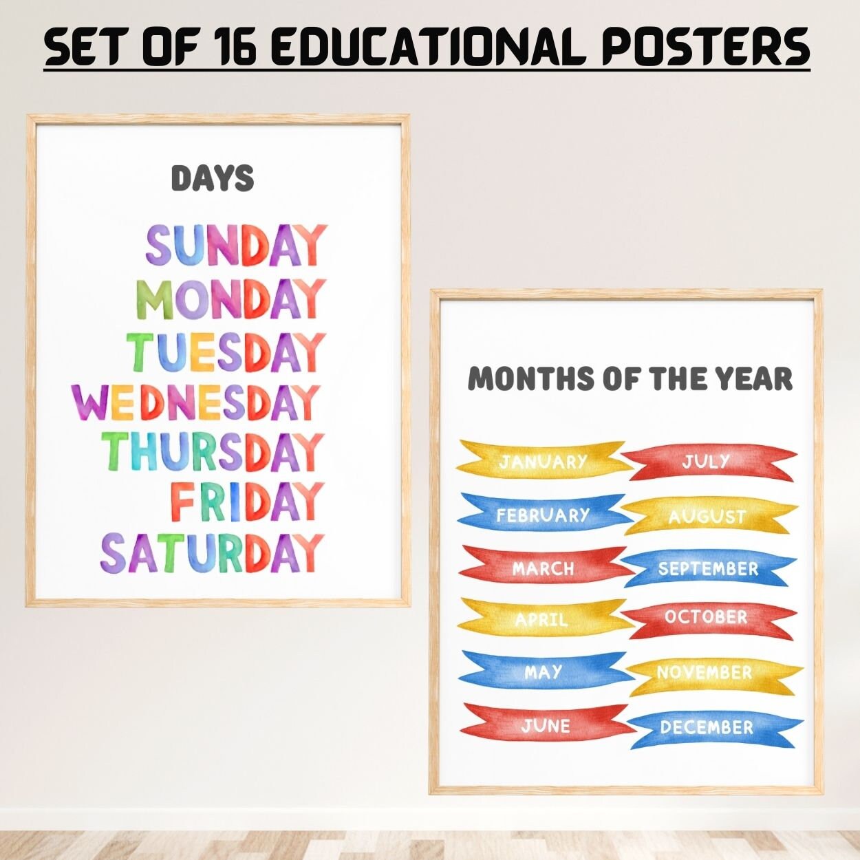 Educational Posters Set: Classroom & Homeschool Wall Art (digital ...
