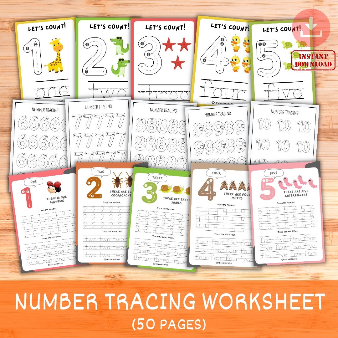 Number Tracing Worksheets,number Tracing, Preschool Worksheets ...
