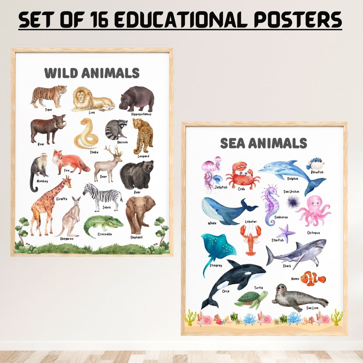 Educational Posters Set: Classroom & Homeschool Wall Art (digital ...