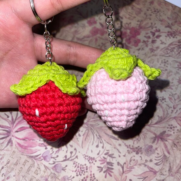 Strawberry Keychain - Etsy