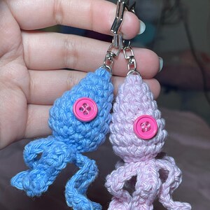 Cute Squid Keychain Crochet, Crochet Keychain, Crochet Gift, Handmade ...