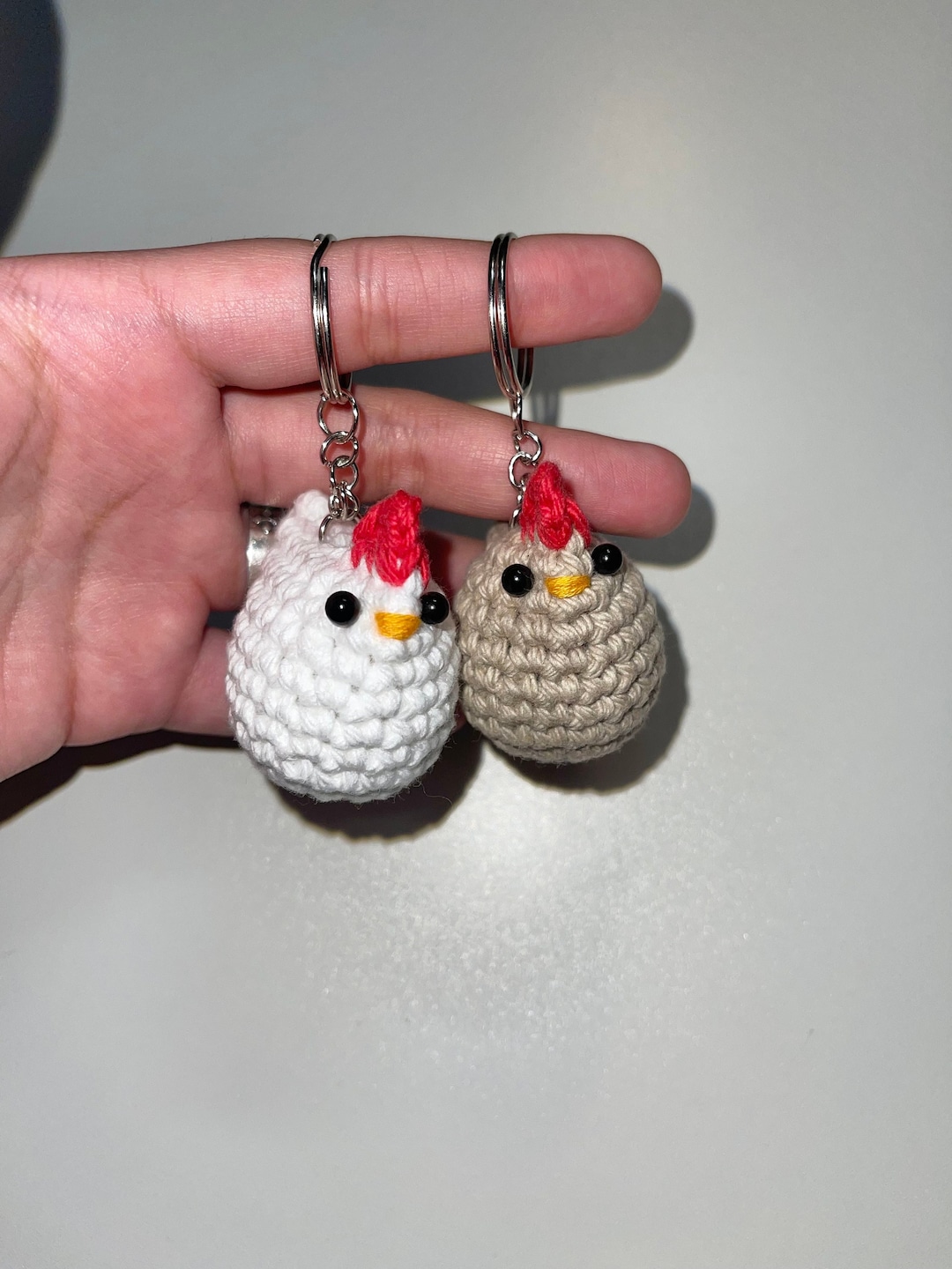 Crochet Chicken Keychain, Bag Charm, Amigurumi Chicken, Mabel Chicken ...