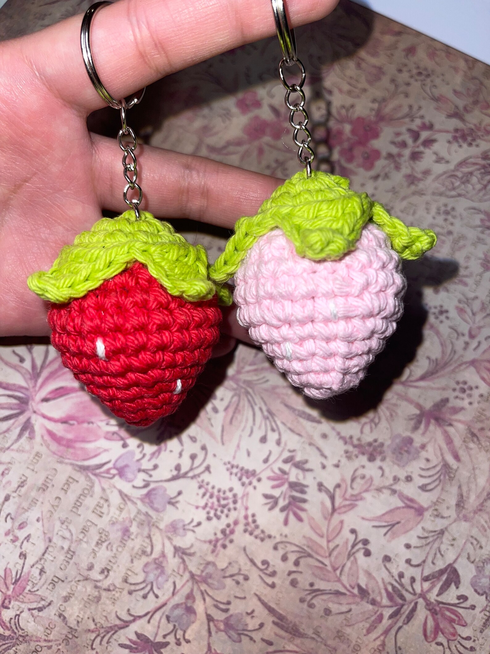 Cute Strawberry Keychain Crochet - Etsy