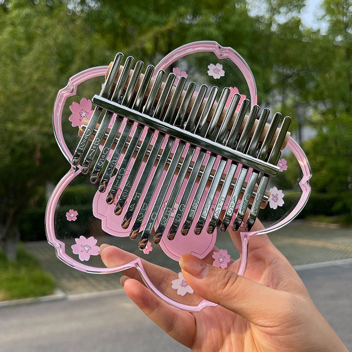 Sakura Kalimba Clear Thumb Piano Free Sheet Music and Bag - Etsy