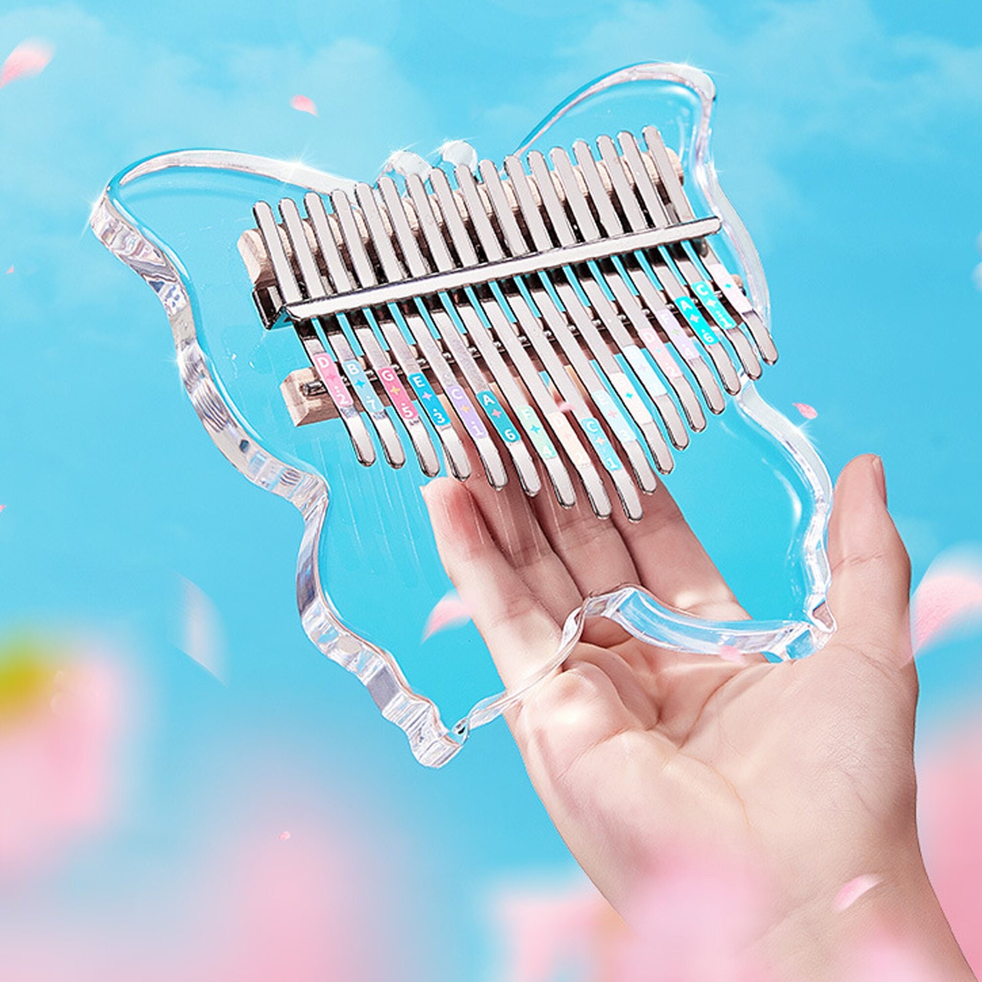 Rainbow Kalimba, Cherry Blossom Kalimba, Transparent Kalimba, Crystal ...