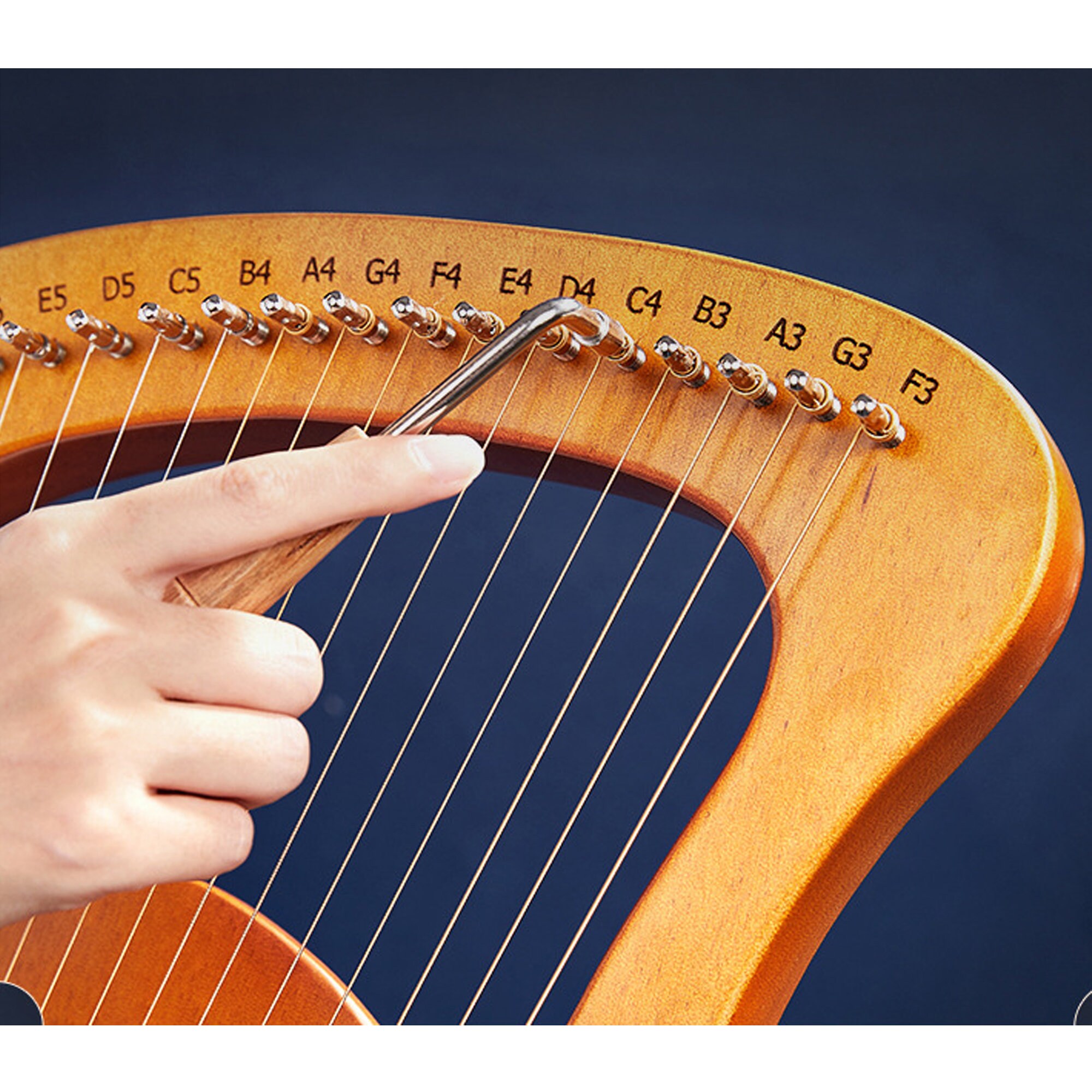 Wooden Lyre, 21 String Lyre, Lyre Musical Instrument, Wooden Stringed ...