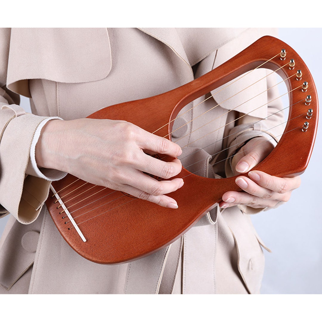 Lyre Harp, Mahogany Harp, Vintage 7-string Harp,classical Lyric Harp ...