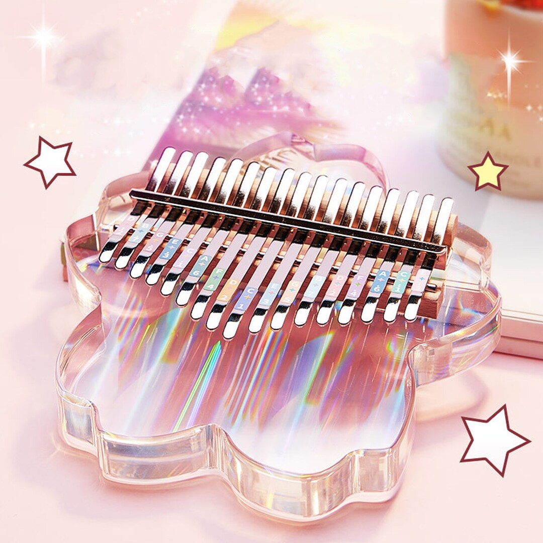 Rainbow Kalimba, Cherry Blossom Kalimba, Transparent Kalimba, Crystal ...