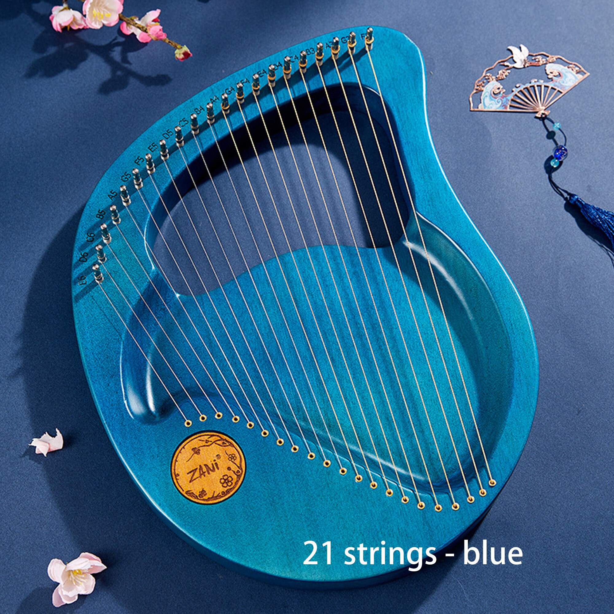 Wooden Lyre, 21 String Lyre, Lyre Musical Instrument, Wooden Stringed ...