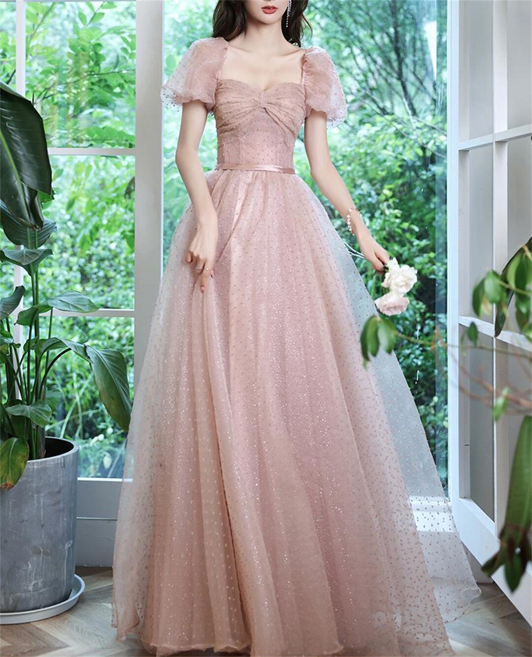 Dusty Pink Glitter Sparkle Dressfairy Princess Prom Dress - Etsy