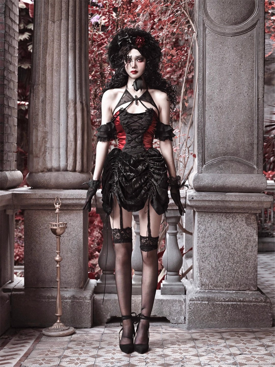 Gothic Velvet Strap Dress Vampire Dress Halloween Dress,vampire Costume,gothic Dress,black ...