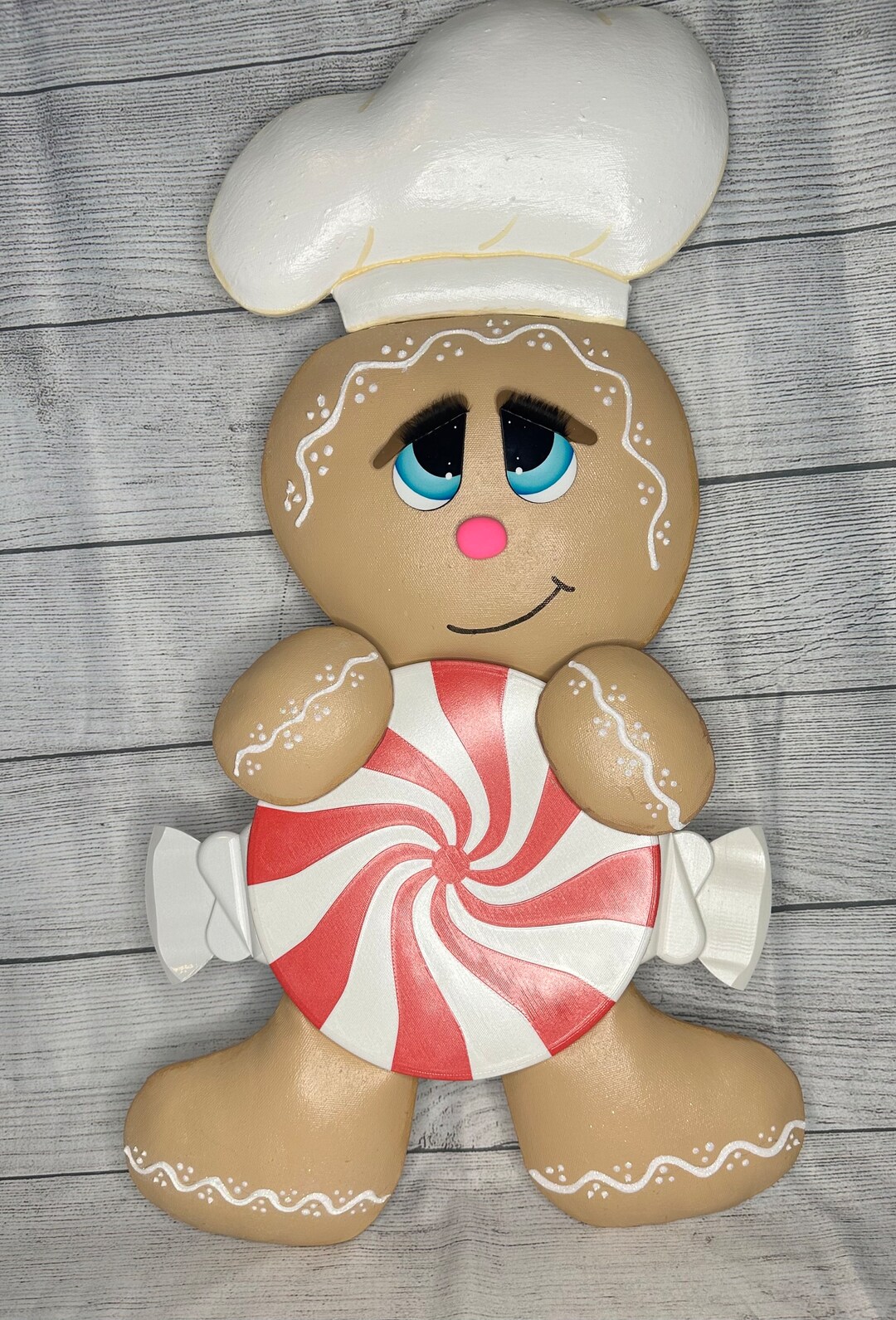 Pre-order Large Gingerbread Peppermint Wreath Attachment, Peppermint ...