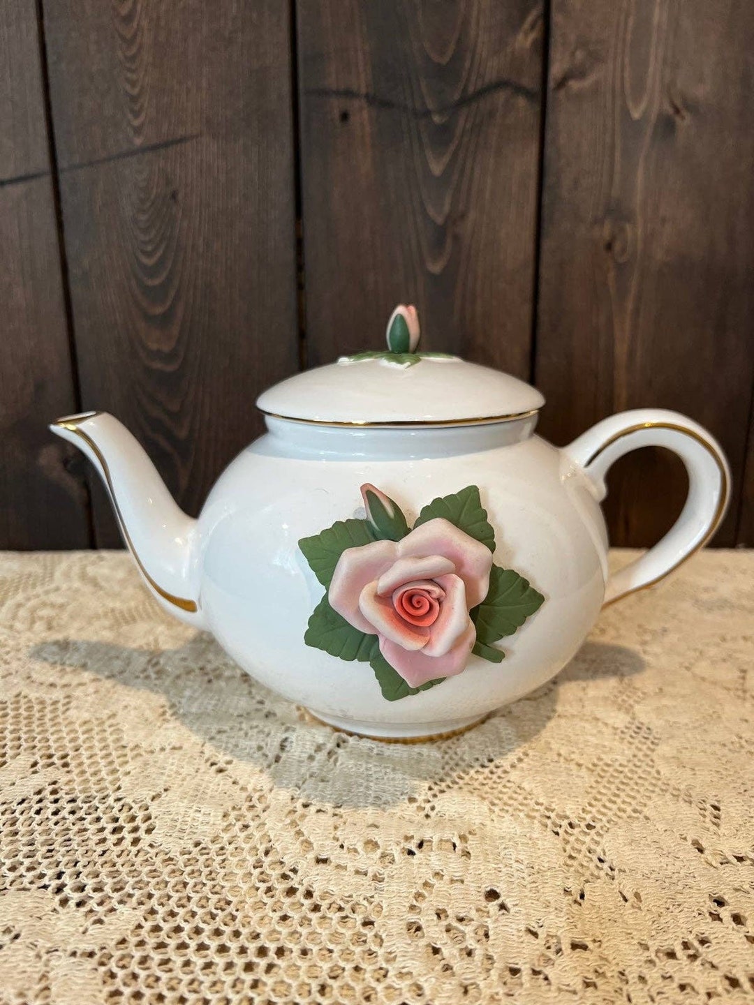 Teleflora Gift Porcelain Tea Pot Pink - Etsy
