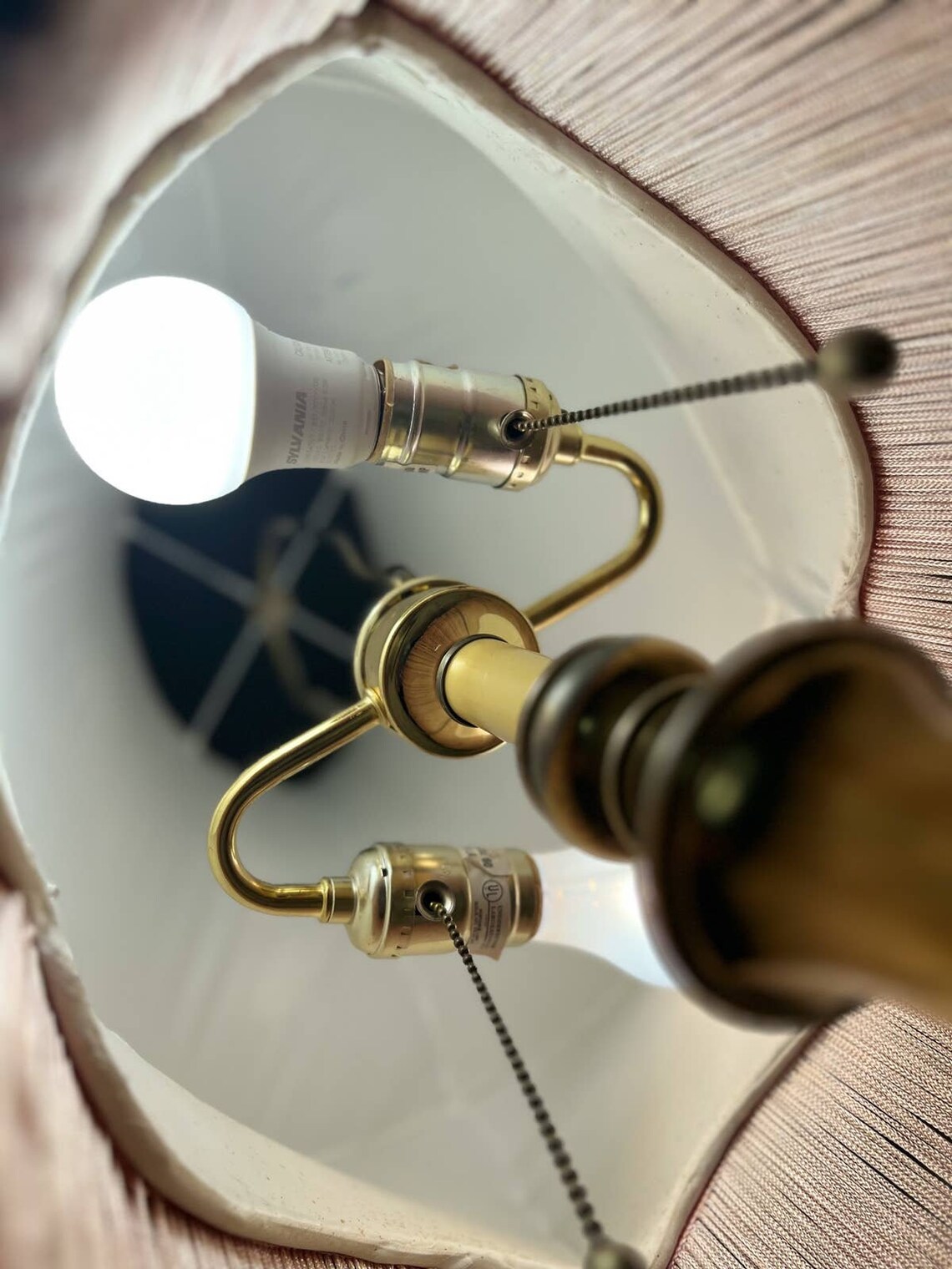 Double Socket Pull Chain Lamp With Victorian Lampshade - Etsy