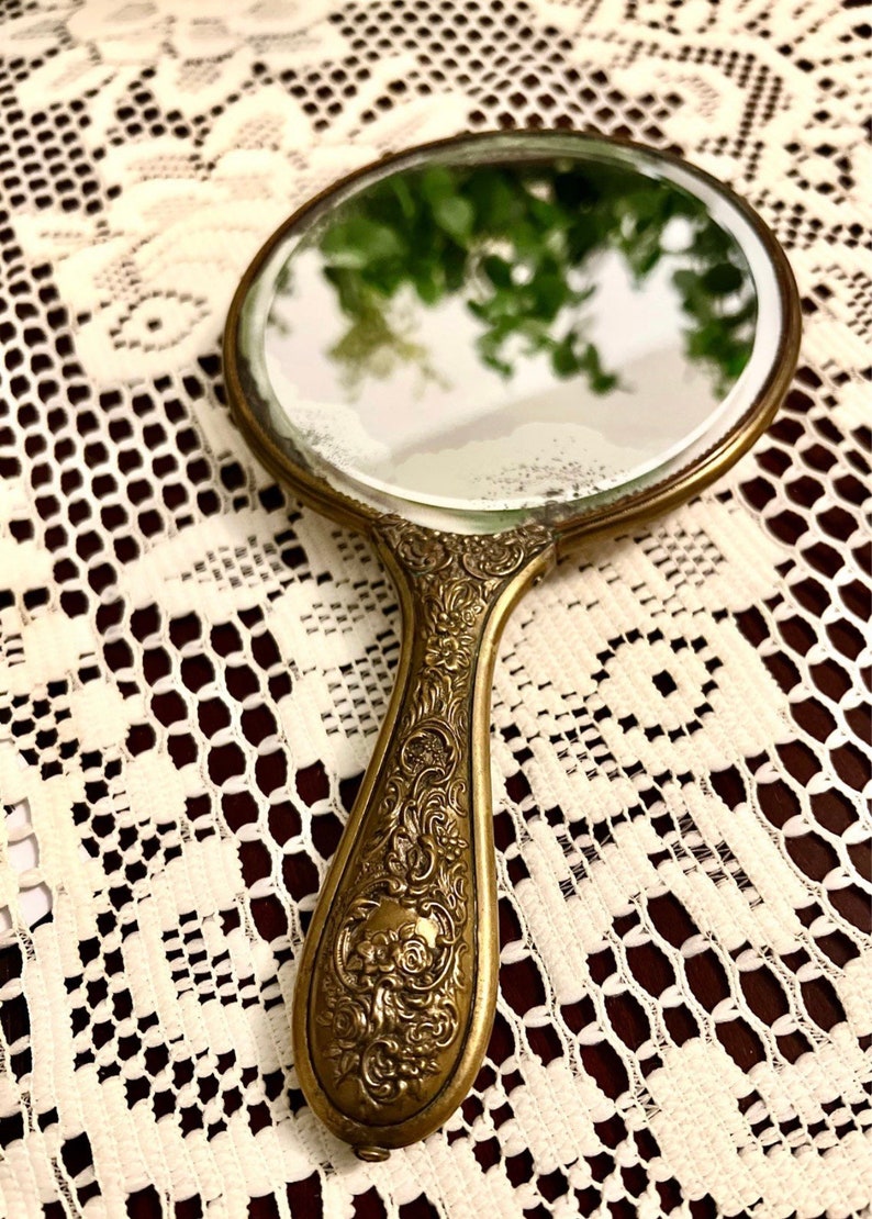 Antique Art Nouveau Hand Mirror Antique Hand Mirror Cherub - Etsy