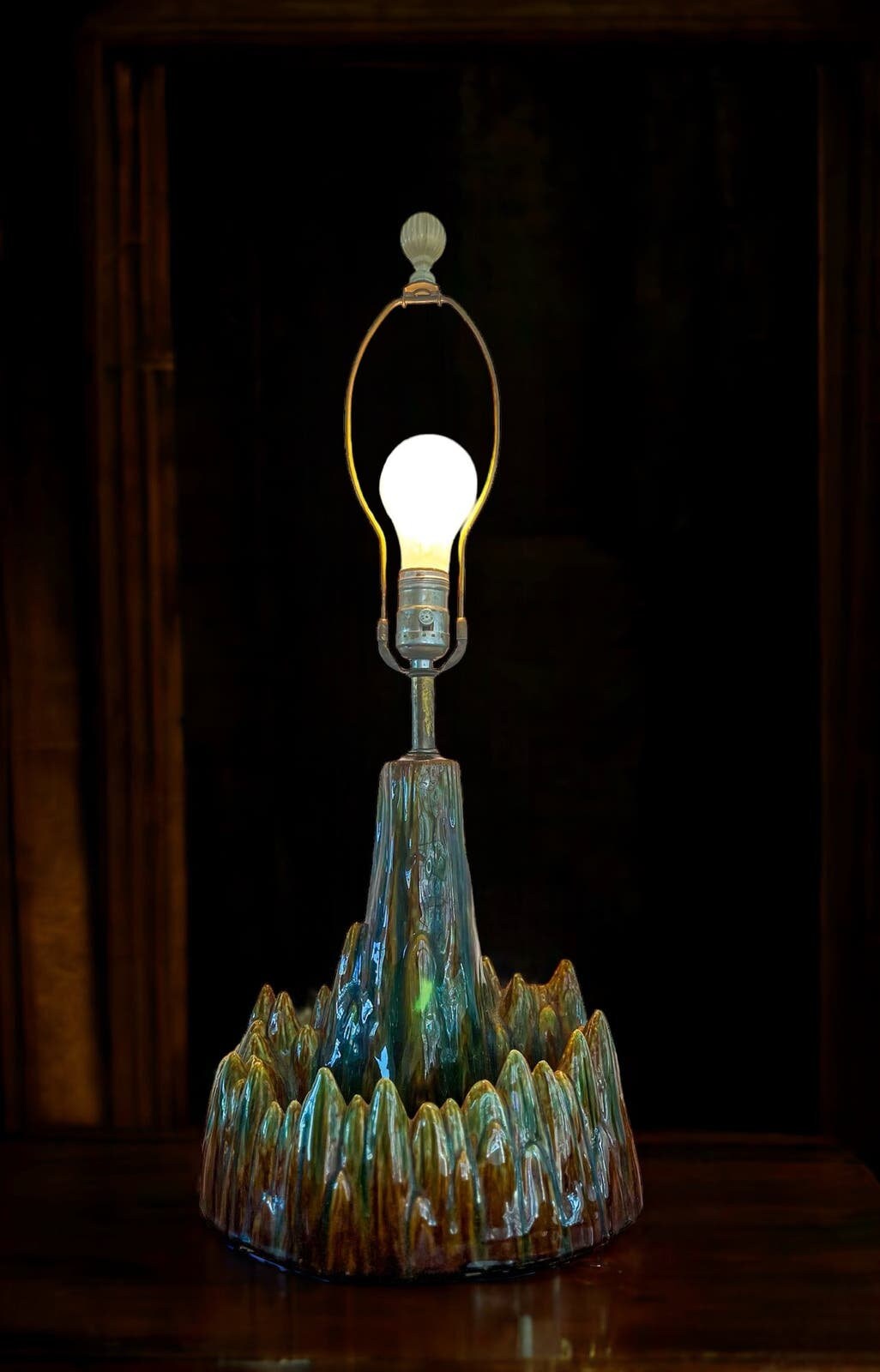 Mid Century Ceramic Stalagmite Lamp Planter - Etsy
