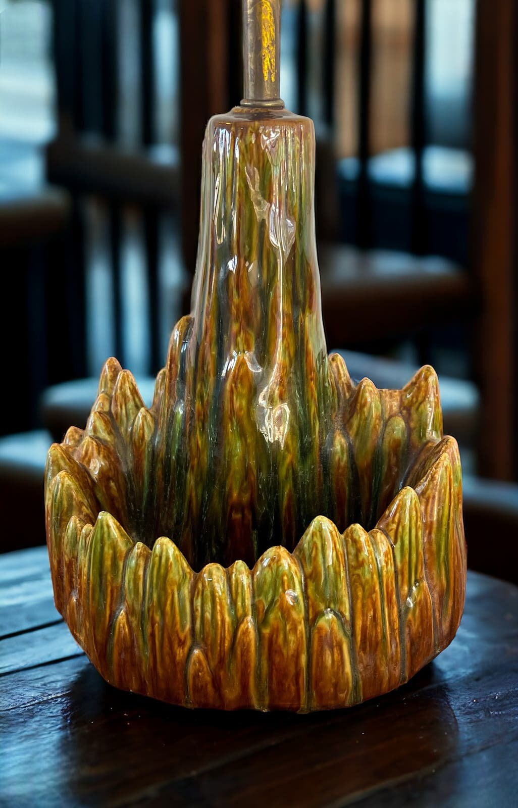 Mid Century Ceramic Stalagmite Lamp Planter - Etsy
