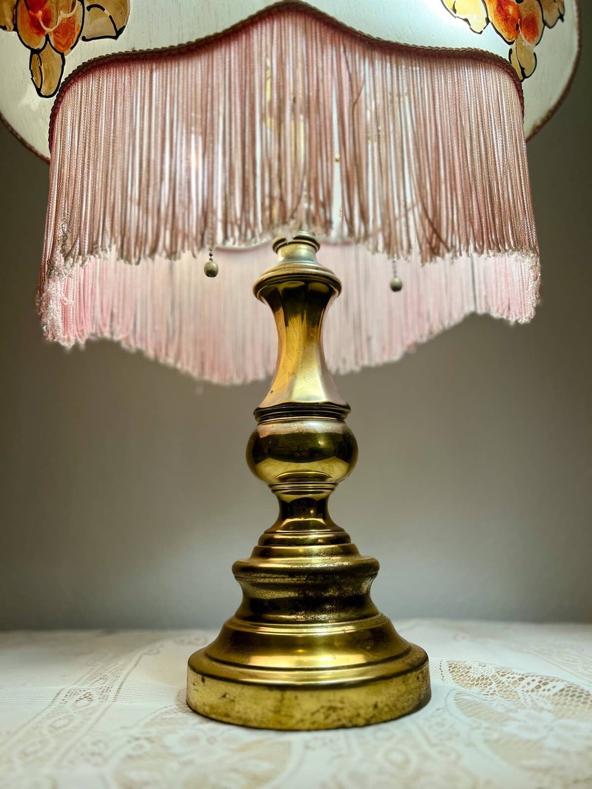 Double Socket Pull Chain Lamp With Victorian Lampshade - Etsy