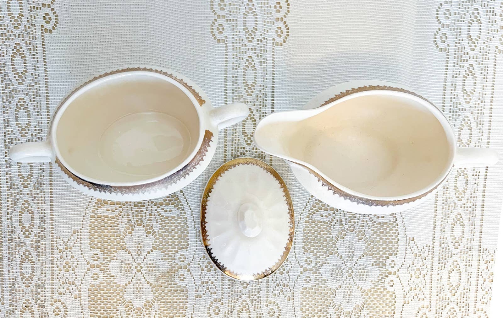 Vintage Cronin China Co Pattern Creamer & Covered Sugar Bowl Set - Etsy